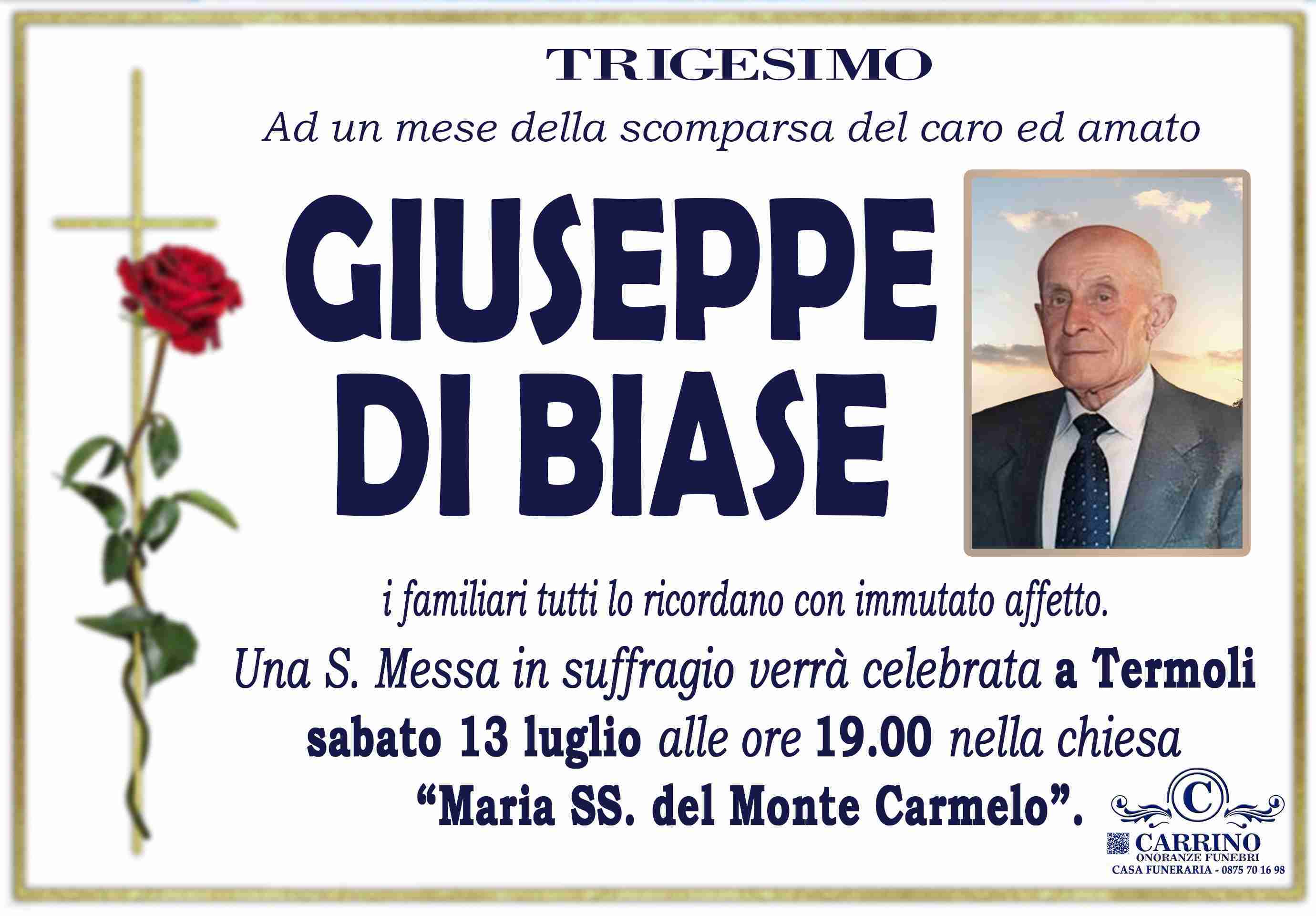 Funerali e annunci funebri a Termoli | Giuseppe Di Biase - Funer24
