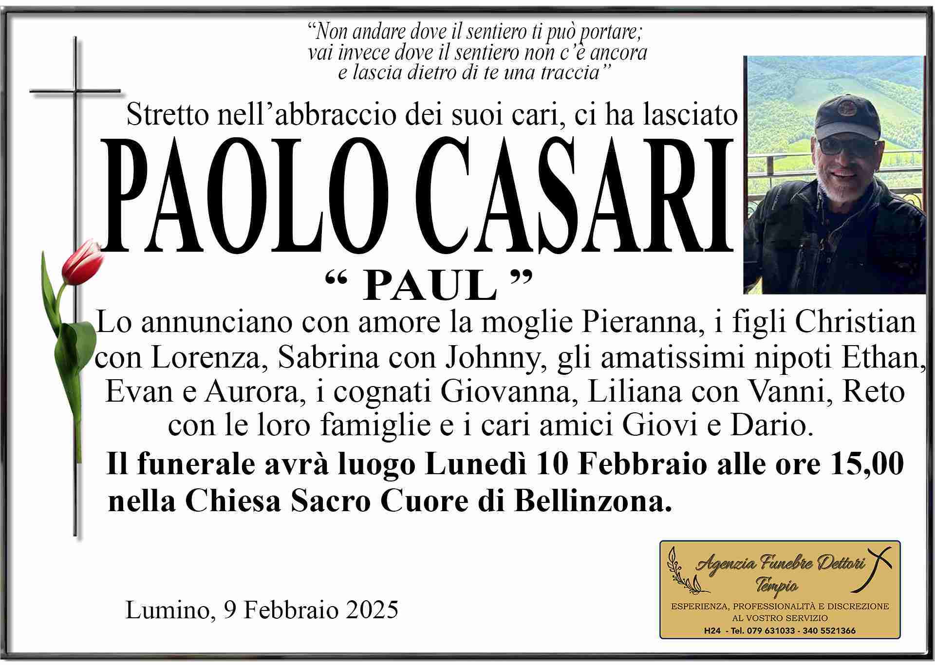 Funerali e annunci funebri a | Paolo Casari - Funer24