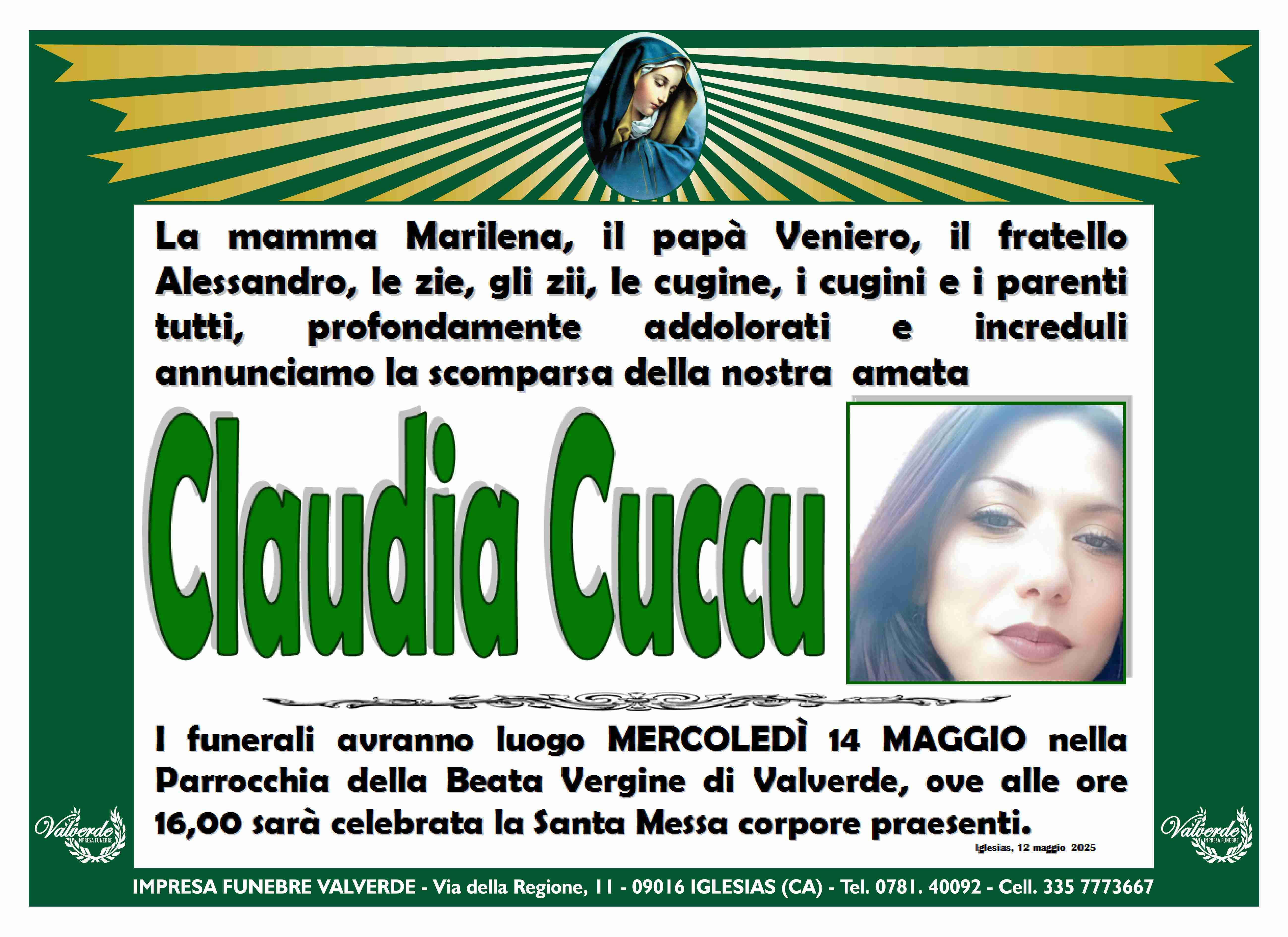 Funerali e annunci funebri a Iglesias | Claudia Cuccu - Funer24