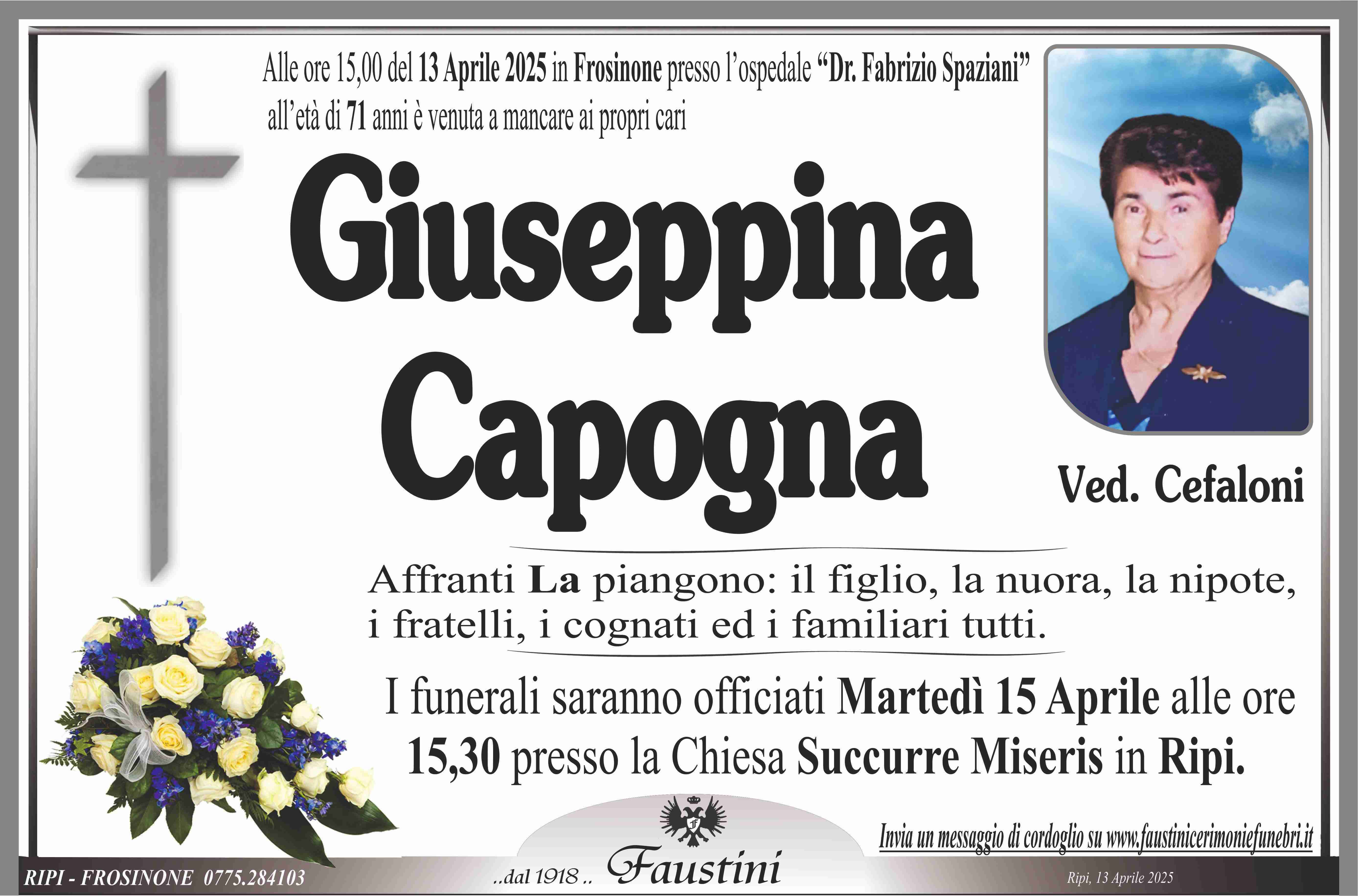 Funer24 - Giuseppina Capogna Ripi (FR)