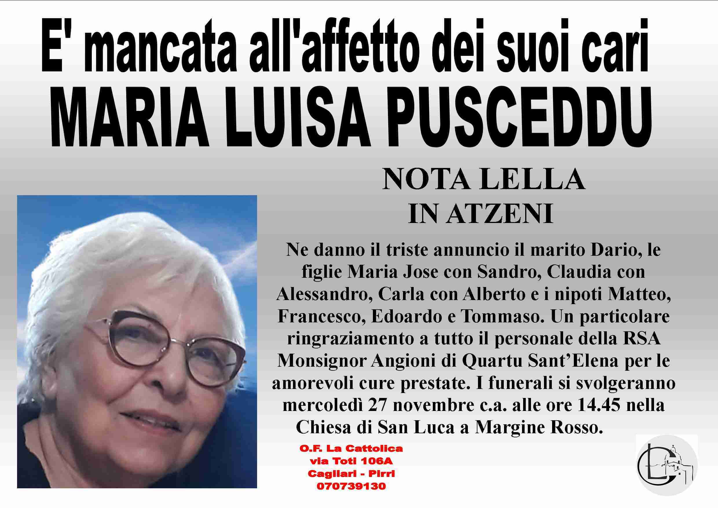 Funerali e annunci funebri a Quartu Sant'Elena | Maria Luisa Pusceddu ...