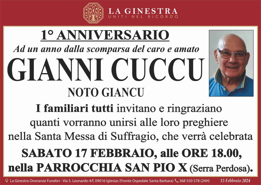 Funerali e annunci funebri a Iglesias | Giovanni Cuccu - Funer24