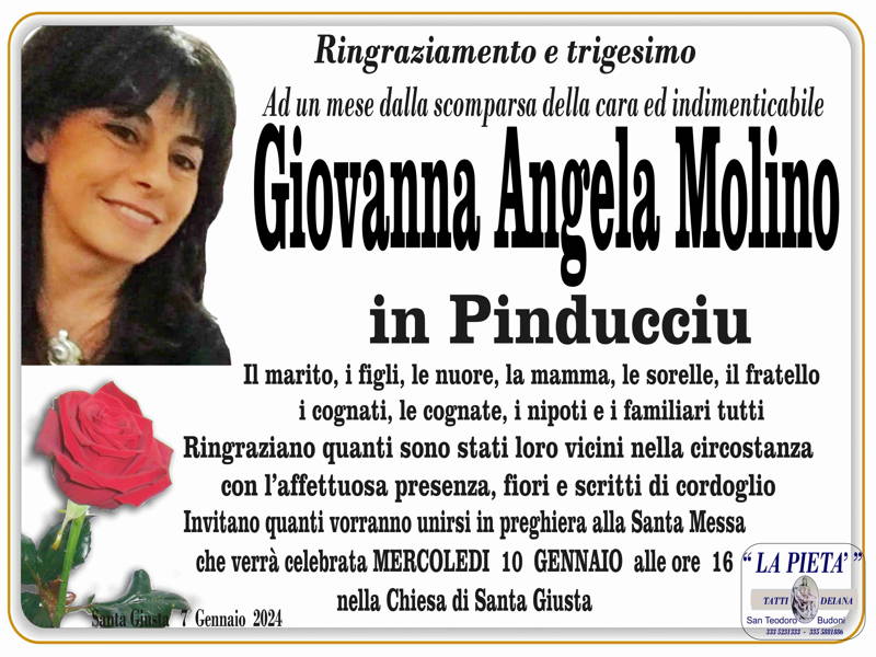 Funerali e annunci funebri a San Teodoro | Giovanna Angela Molino - Funer24