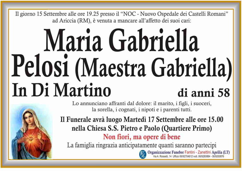 Funerali e annunci funebri a Aprilia | Maria Gabriella Pelosi (Maestra ...