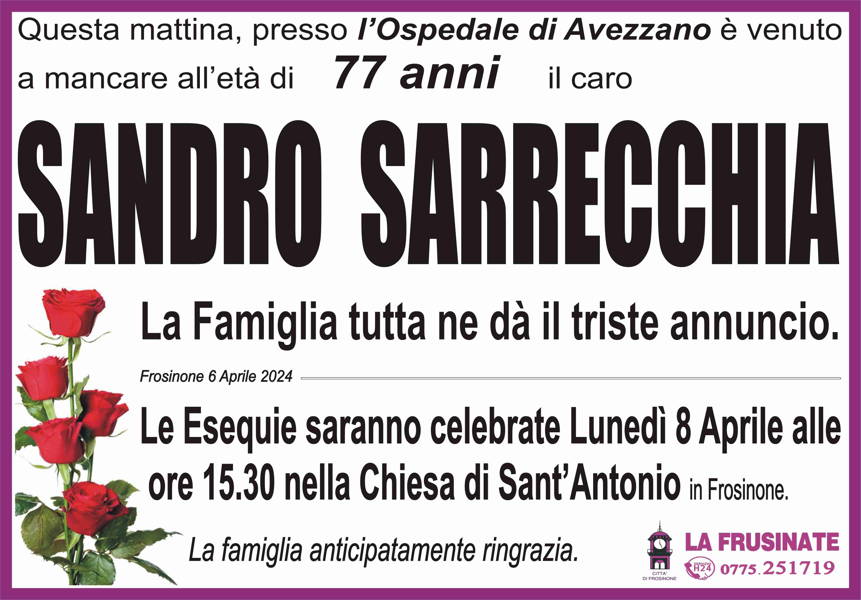 Funerali e annunci funebri a Frosinone | Sandro Sarrecchia - Funer24