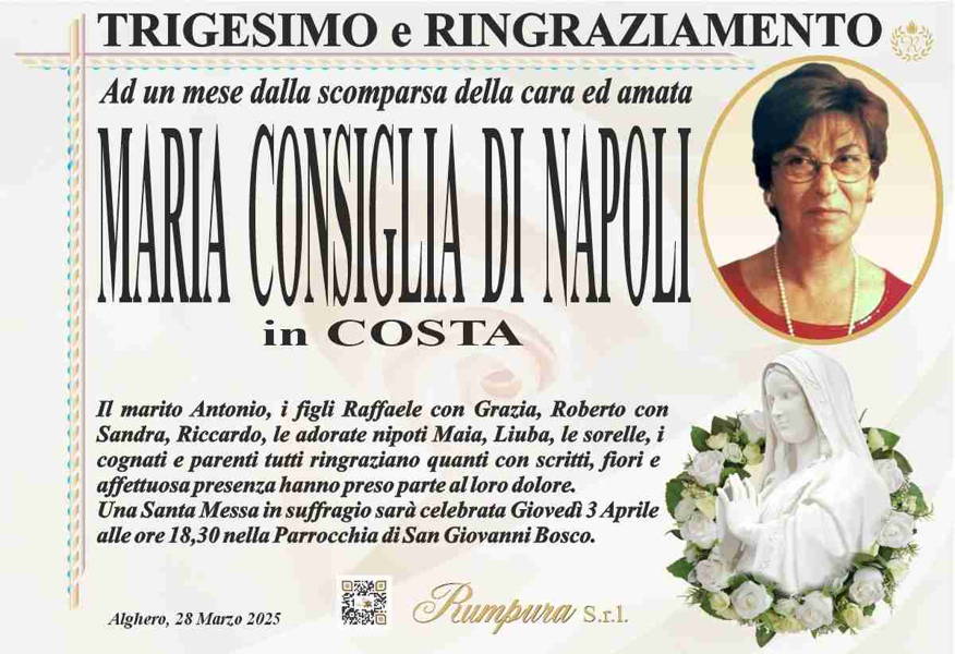 Funerali e annunci funebri a Alghero | Maria Consiglia Di Napoli - Funer24