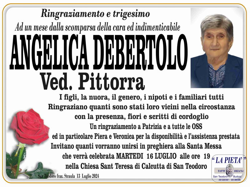Funerali e annunci funebri a San Teodoro | Angelica Debertolo - Funer24