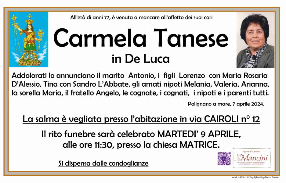 Funerali e annunci funebri a Polignano a Mare | Carmela Tanese - Funer24