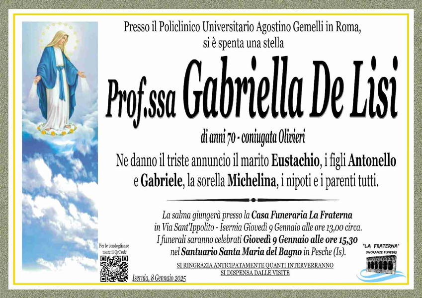 Funerali e annunci funebri a Isernia | Gabriella Di Lisi - Funer24