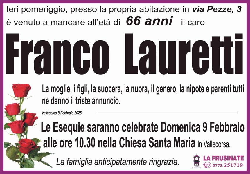 Funerali e annunci funebri a Vallecorsa | Franco Lauretti - Funer24
