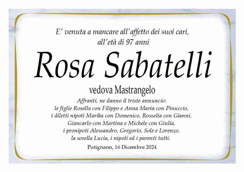 Funerali e annunci funebri a Putignano | Rosa Sabatelli - Funer24