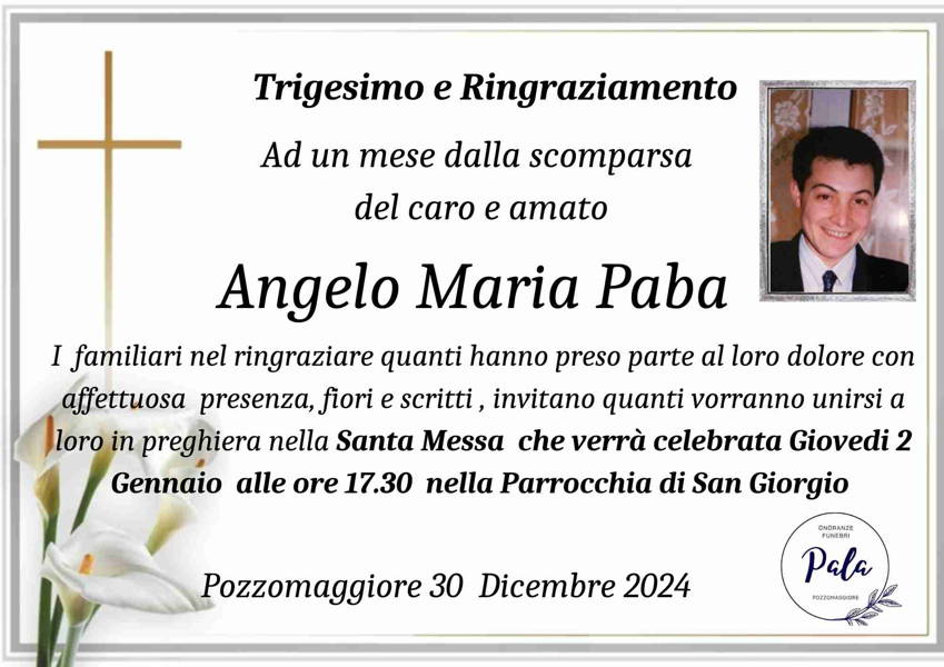 Funerali e annunci funebri a Pozzomaggiore | Angelo Maria Paba - Funer24