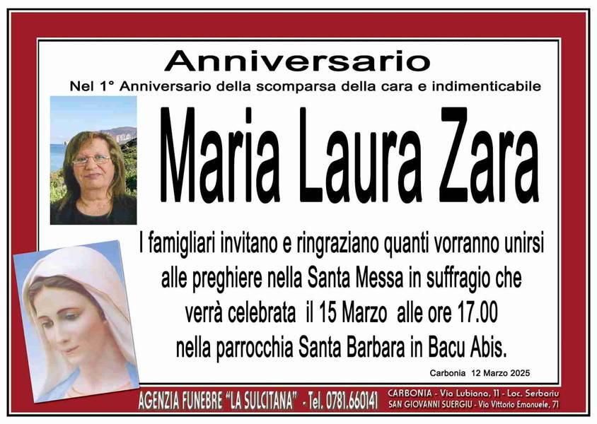 Funerali e annunci funebri a | Maria Laura Zara - Funer24