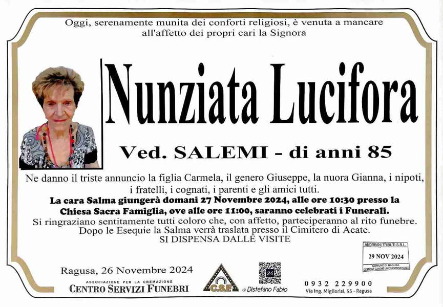 Funerali e annunci funebri a Ragusa | Lucifora Nunziata - Funer24