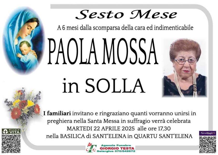 Funerali e annunci funebri a Quartu Sant'Elena | Paola Mossa - Funer24