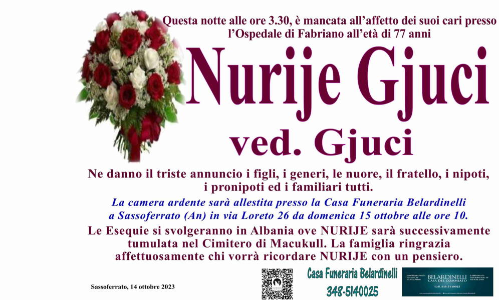 Funerali e annunci funebri a Sassoferrato | Nurije Gjuci - Funer24