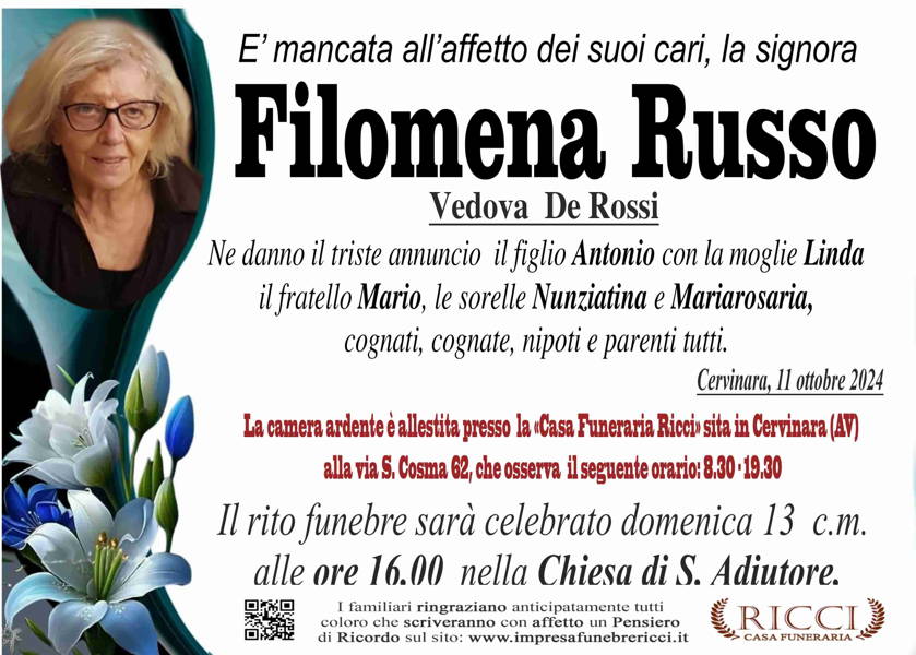 Funerali e annunci funebri a Cervinara | Filomena Russo - Funer24