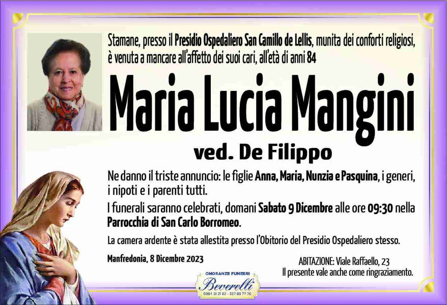 Funerali e annunci funebri a Manfredonia | Maria Lucia Mangini - Funer24