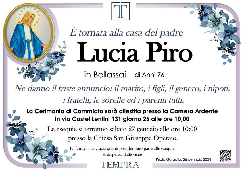 Funerali e annunci funebri a Priolo Gargallo | Lucia Piro - Funer24
