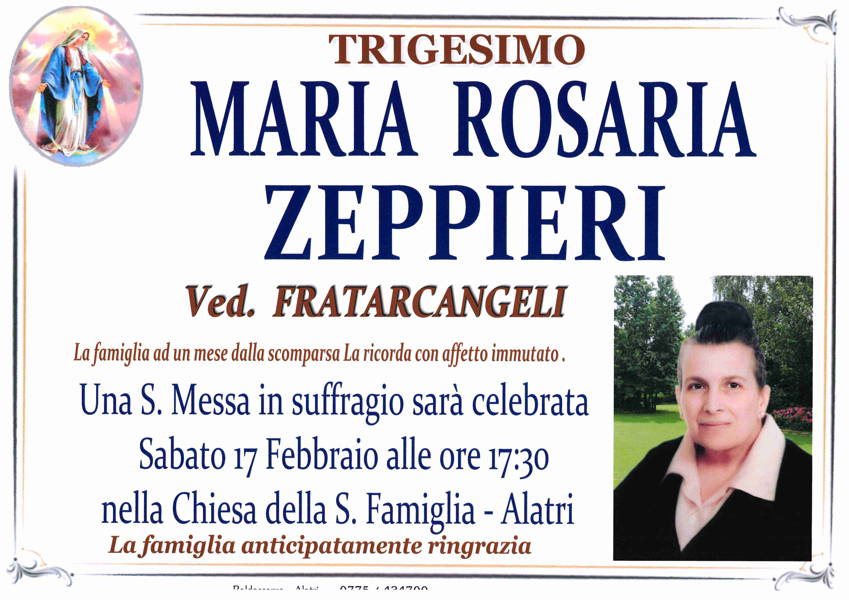 Funerali e annunci funebri a Alatri | Maria Rosaria Zeppieri - Funer24