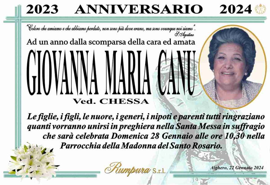 Funerali e annunci funebri a | Giovanna Maria Canu - Funer24