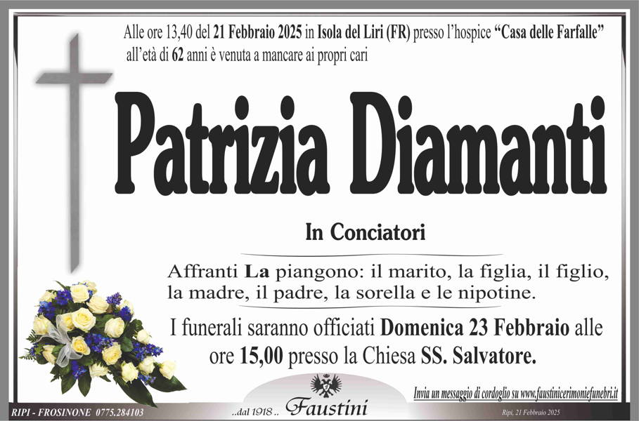 Funerali e annunci funebri a Ripi | Patrizia Diamanti - Funer24