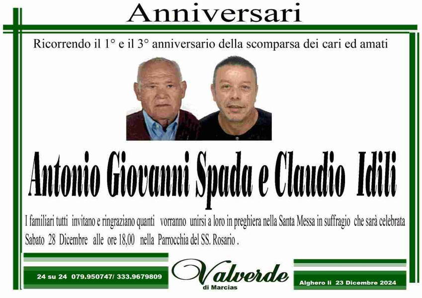Funerali e annunci funebri a | Antonio Giovanni Spada e Claudio Idili ...