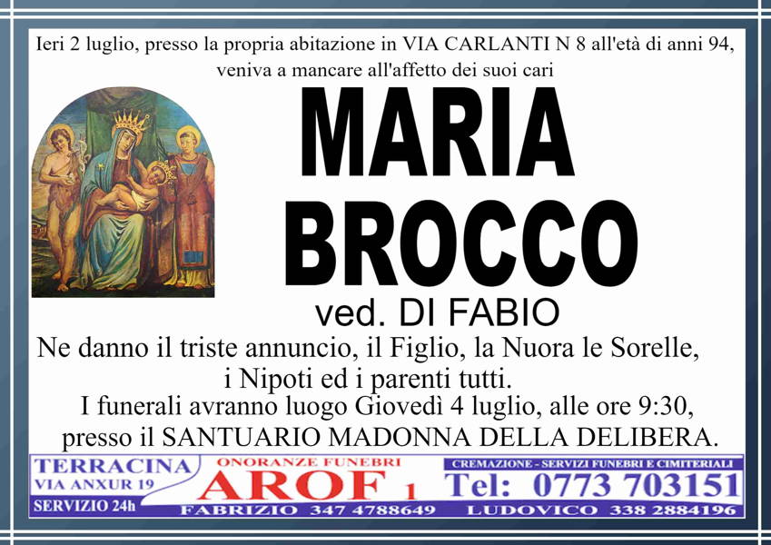 Funerali e annunci funebri a Terracina | Maria Brocco - Funer24