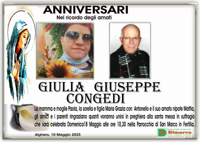 Funerali e annunci funebri a Alghero | Giulia Congedi- Giuseppe Congedi - Funer24