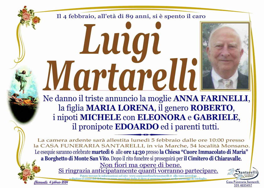 Funerali e annunci funebri a Monte San Vito | Luigi Martarelli - Funer24