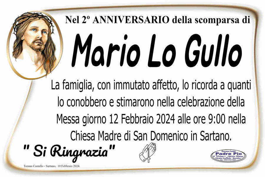 Funerali e annunci funebri a Torano Castello | Mario Lo Gullo - Funer24