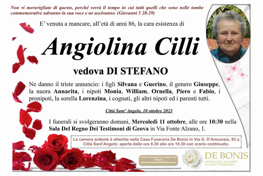 Funerali e annunci funebri a Città Sant'Angelo | Angiolina Cilli - Funer24
