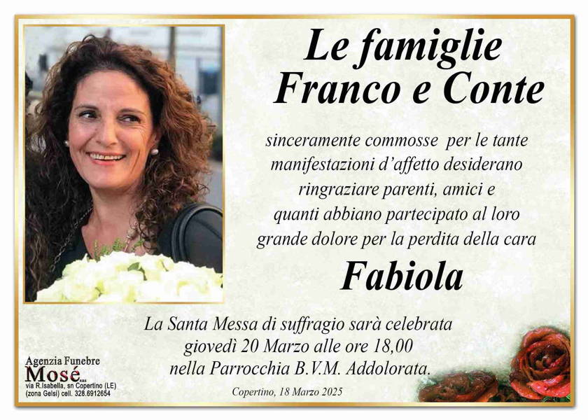Funerali e annunci funebri a Copertino | Fabiola Franco - Funer24