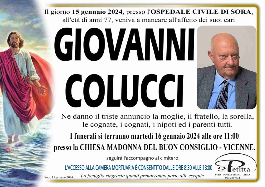Funerali e annunci funebri a Sora | Giovanni Colucci - Funer24