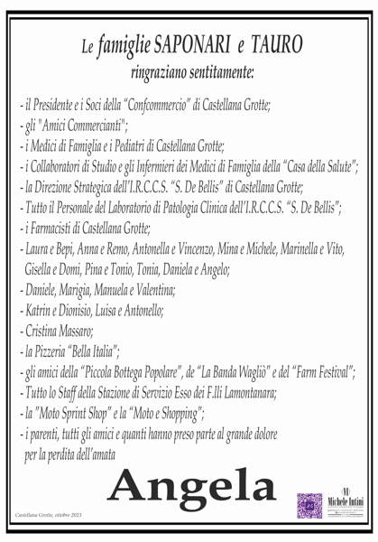 Funerali e annunci funebri a Castellana Grotte | Angela Tauro - Funer24