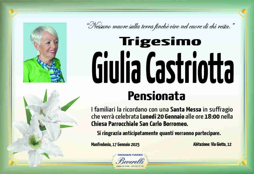 Funerali e annunci funebri a Manfredonia | Giulia Castriotta - Funer24