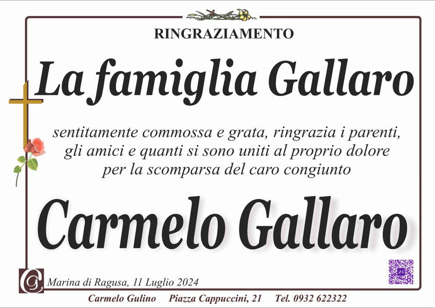 Funerali e annunci funebri a Ragusa | Carmelo Gallaro - Funer24
