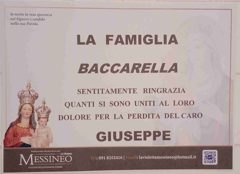 Funerali e annunci funebri a Lercara Friddi | Giuseppe Baccarella - Funer24