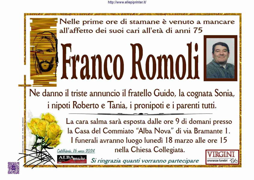 Funerali e annunci funebri a Castelfidardo | Franco Romoli - Funer24