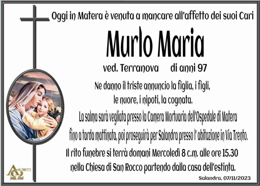 Funerali e annunci funebri a Salandra | Maria Murlo - Funer24