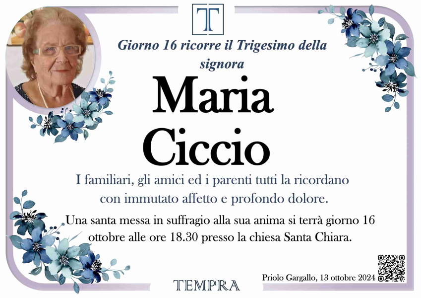 Funerali e annunci funebri a Priolo Gargallo | Maria Ciccio - Funer24