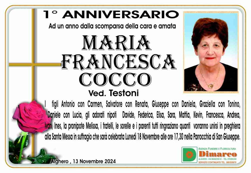 Funerali e annunci funebri a Alghero | Maria Francesca Cocco - Funer24