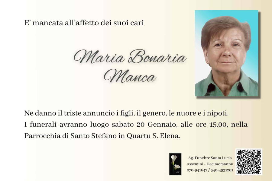 Funerali e annunci funebri a Quartu Sant'Elena | Maria Bonaria - Funer24