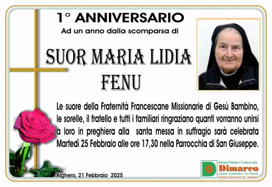 Funerali e annunci funebri a | Suor Maria Lidia Fenu - Funer24