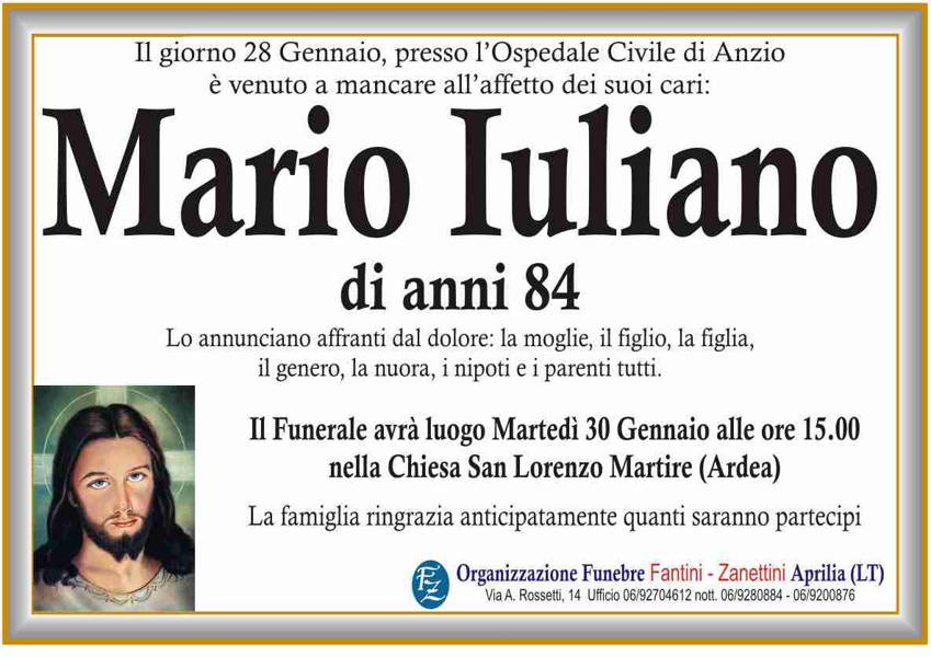 Funerali e annunci funebri a Ardea | Mario Iuliano - Funer24