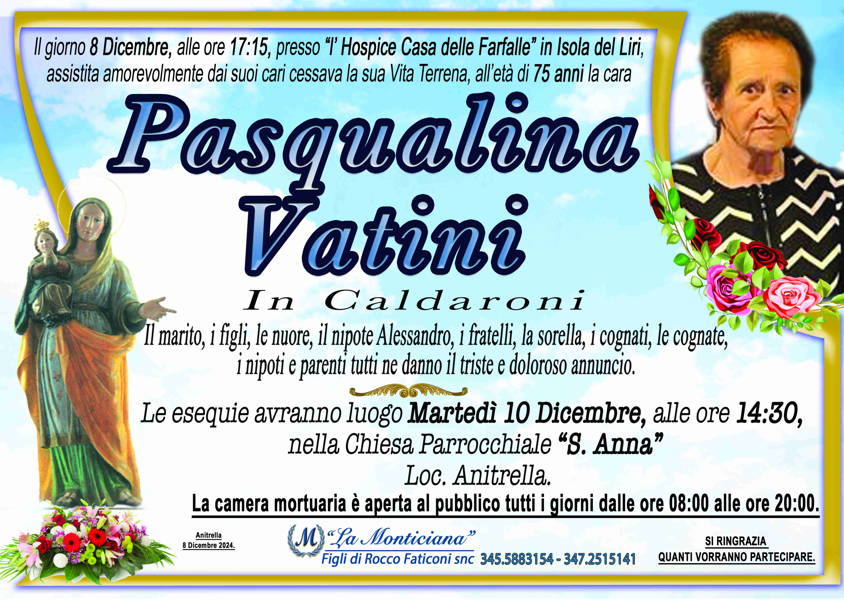 Funerali e annunci funebri a Monte San Giovanni Campano | Pasqualina ...