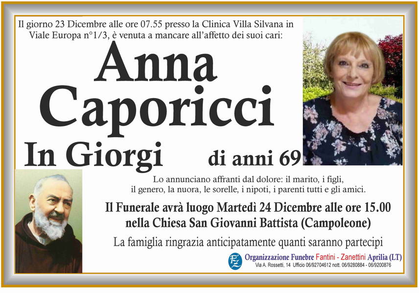 Funerali e annunci funebri a Lanuvio | Anna Caporicci - Funer24