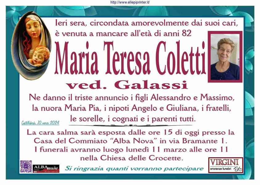 Funerali e annunci funebri a Castelfidardo | Maria Teresa Coletti - Funer24