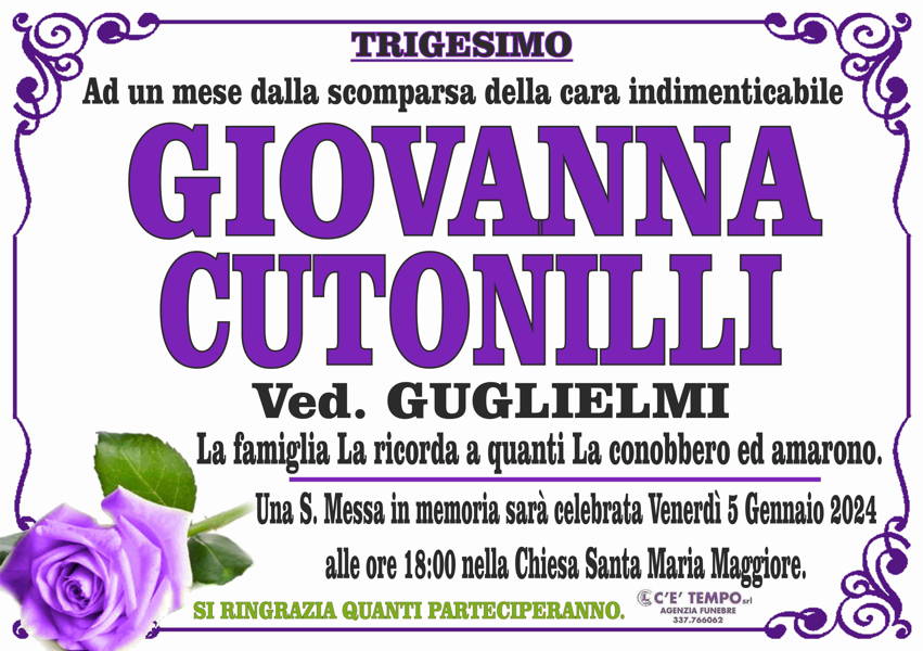 Funerali e annunci funebri a | Giovanna Cutonilli - Funer24