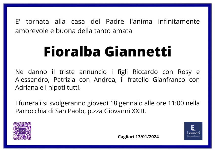 Funerali e annunci funebri a Cagliari | Fioralba Giannetti - Funer24